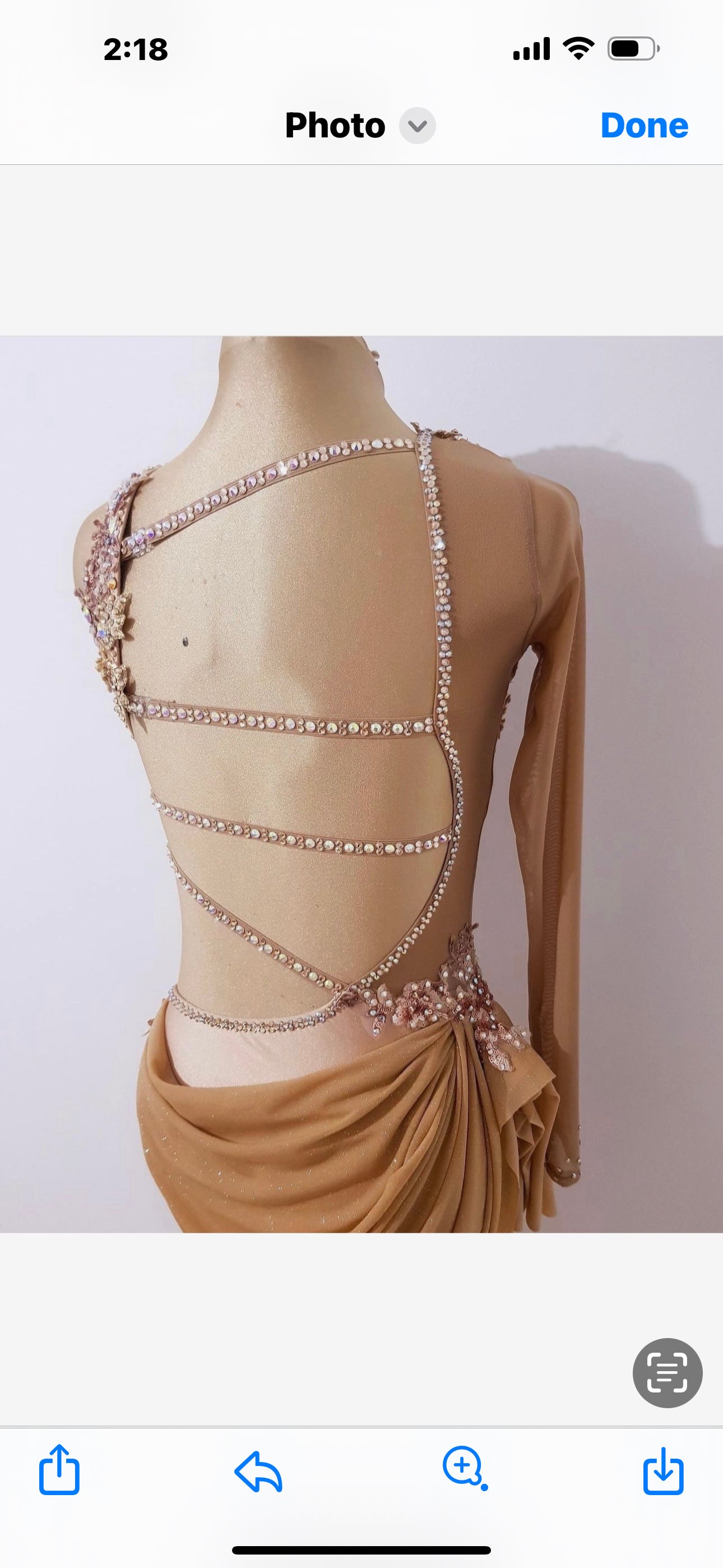 50 percent deposit beaded applique dance costume ( long sleeve version ...
