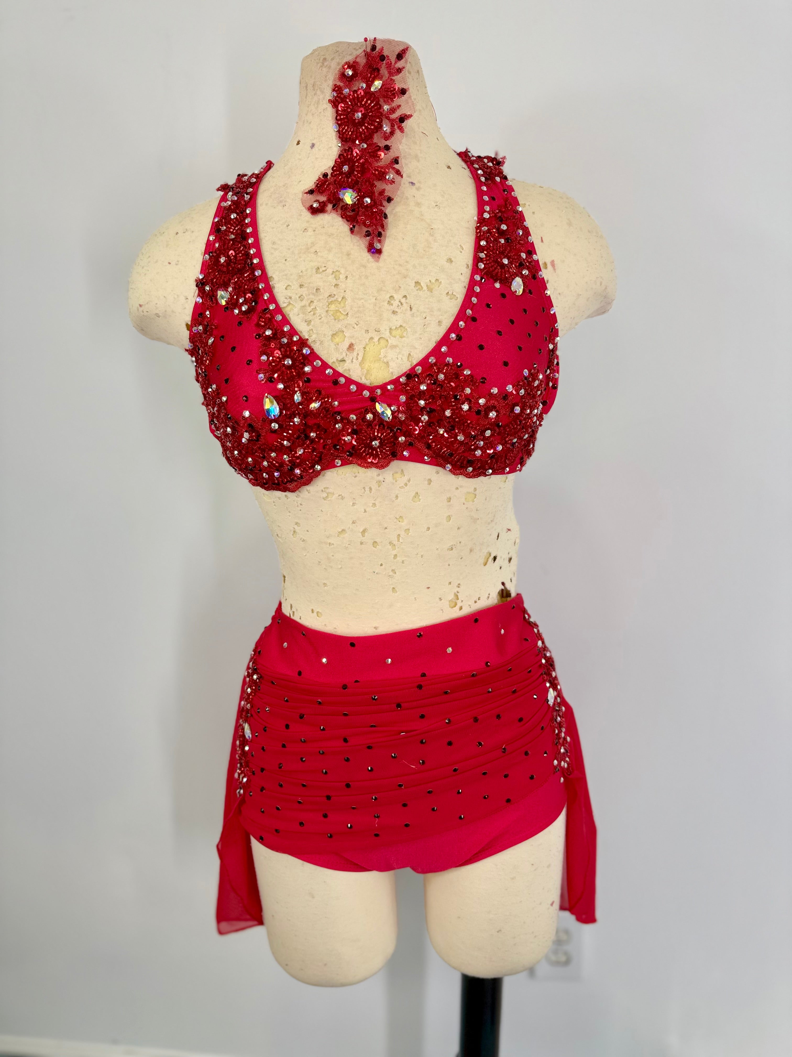 Meadow Blood Red lyrical dance costume – Co9dancecostumes