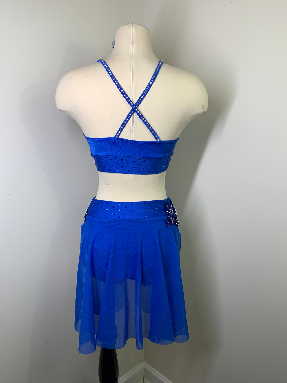 VICTORIA ROYAL BLUE Contemporary appliqued dance costume – Co9dancecostumes